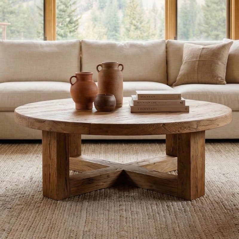 20 Round Oak Coffee Table - Etsy
