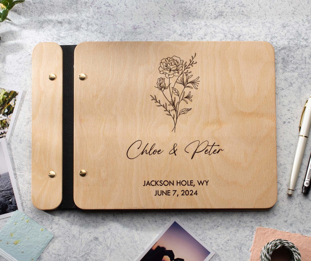Personalized Birth Month Flower Guest Book Floral Wedding Guest Book ...