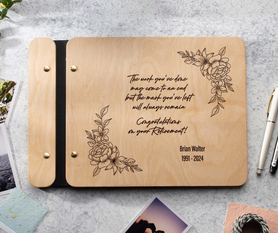 Retirement Guest Book Custom Guest Book Retirement Gift for Him ...