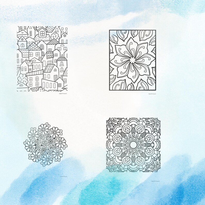 20 Fun Designs Adult Coloring Pages, Coloring Book for Adults, Stress ...