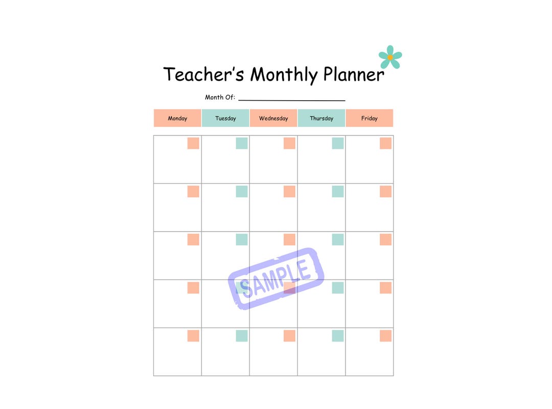 Teacher Planner: Printable Weekly and Monthly Pages - Digital Download ...