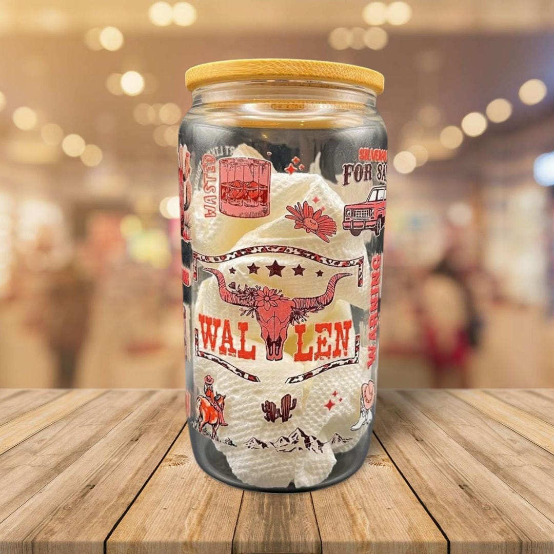 Wallen Wasted on You: 16oz Iced Coffee Glass Can With Glass Straw ...