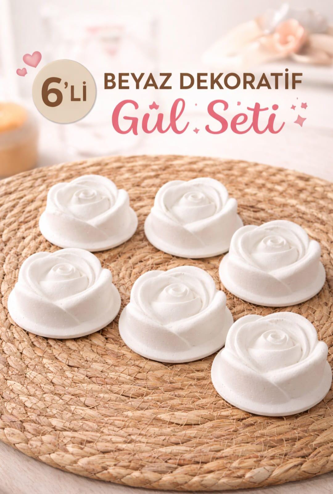 Set of 6 Paint Your Own Roses-dıy Plaster Flower Kit -kids Craft ...