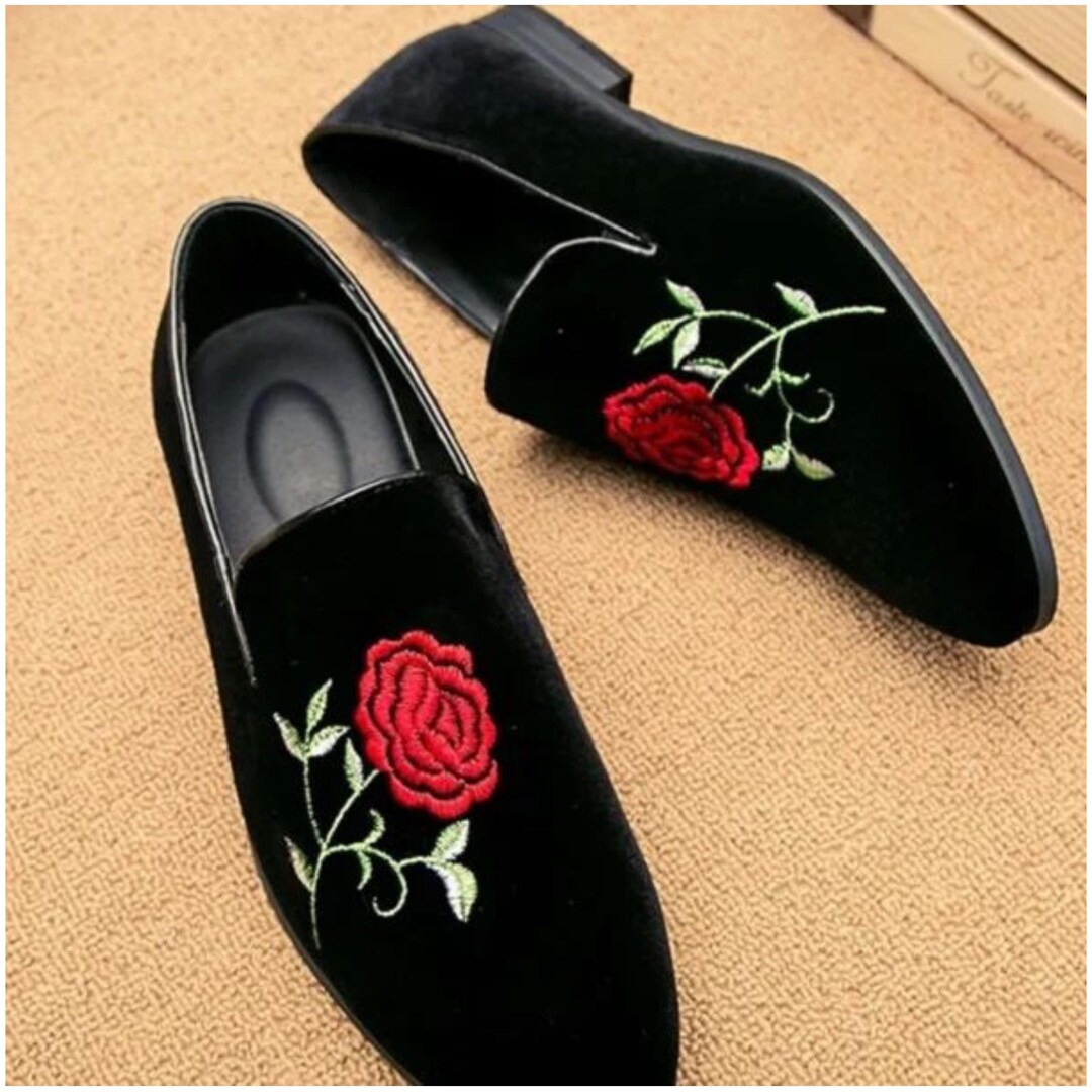 Custom Embroidered Loafers for Weddings, Proms, and Special Occasions ...