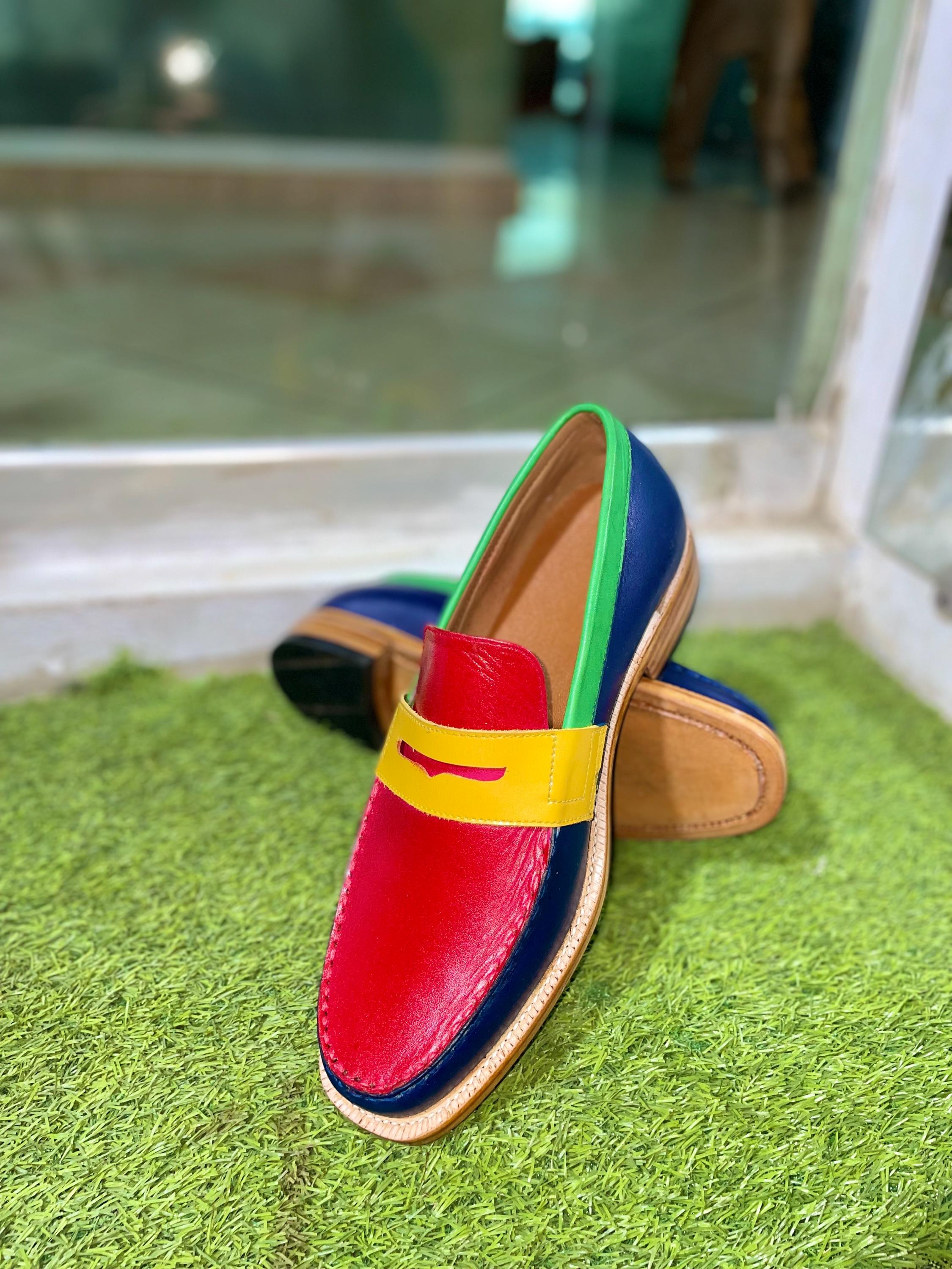 Handmade Genuine Leather Colorful Loafers | Bespoke Men's Moccasins - Etsy