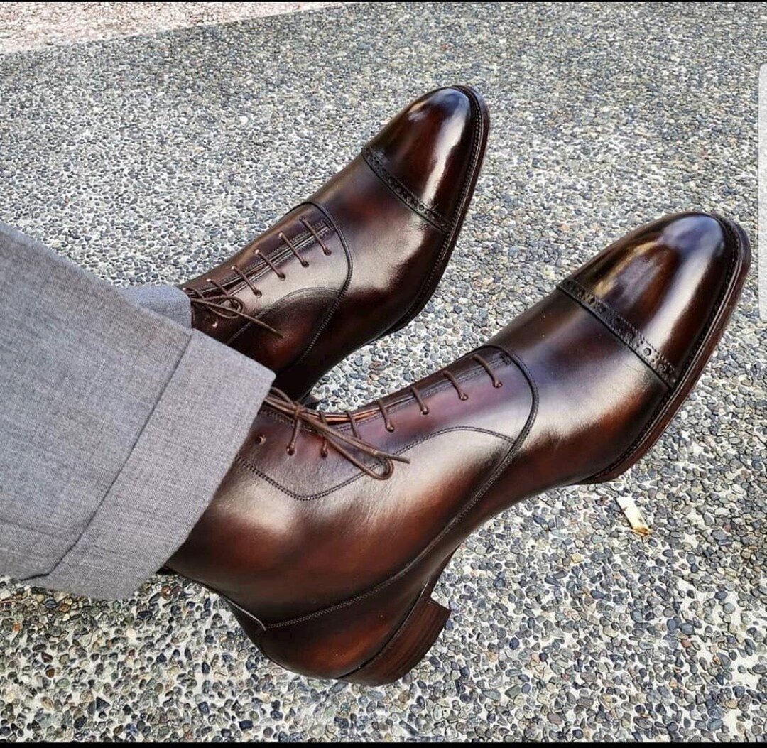 Custom Leather Laced Boots for Men Elegant Formal Footwear - Etsy