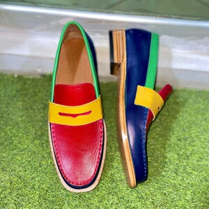 Handmade Genuine Leather Colorful Loafers | Bespoke Men's Moccasins - Etsy