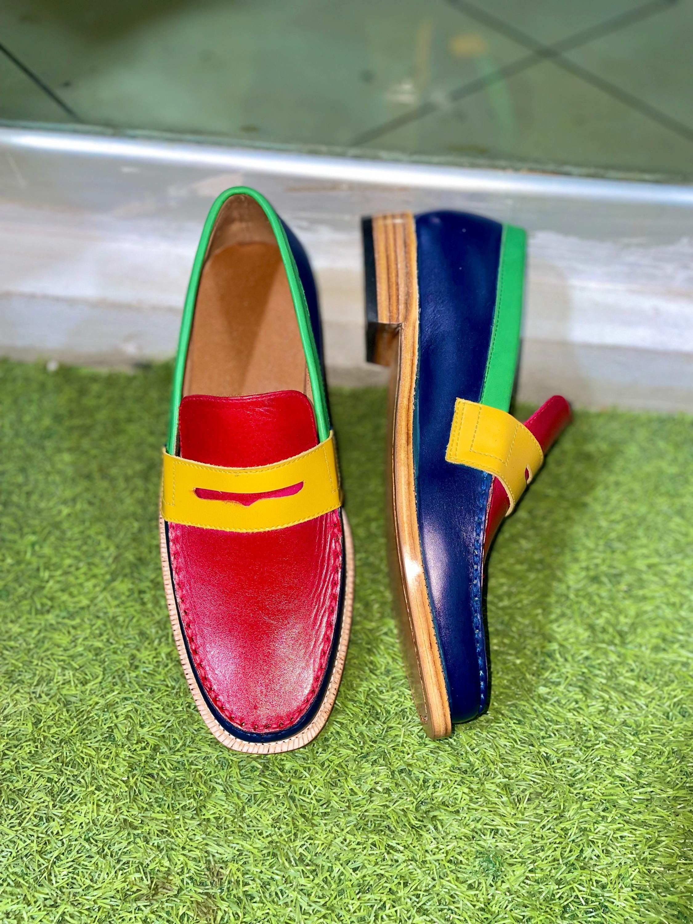 Handmade Genuine Leather Colorful Loafers | Bespoke Men's Moccasins - Etsy