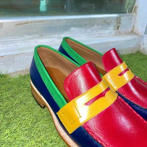 Handmade Genuine Leather Colorful Loafers | Bespoke Men's Moccasins - Etsy