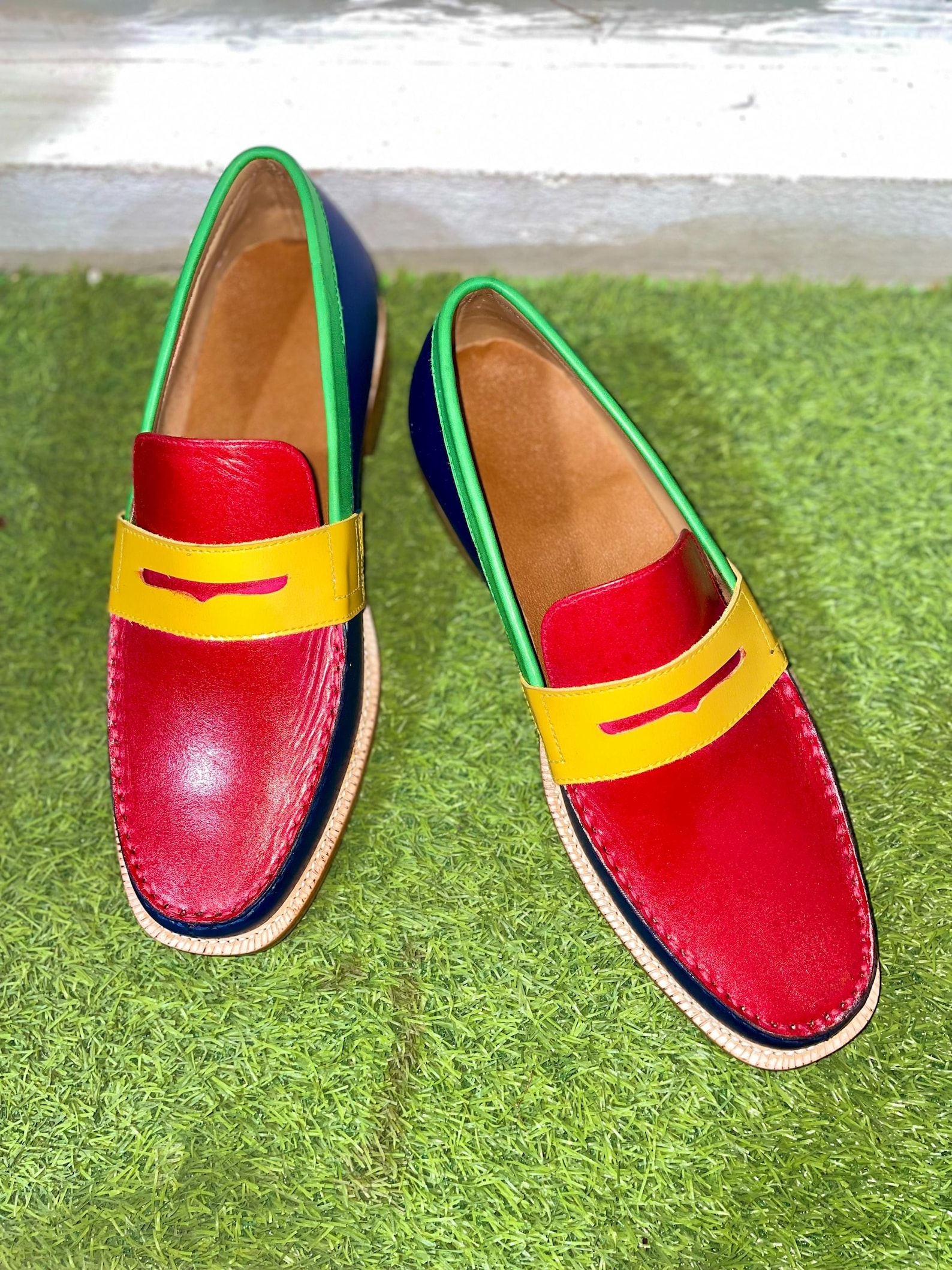 Handmade Genuine Leather Colorful Loafers | Bespoke Men's Moccasins - Etsy