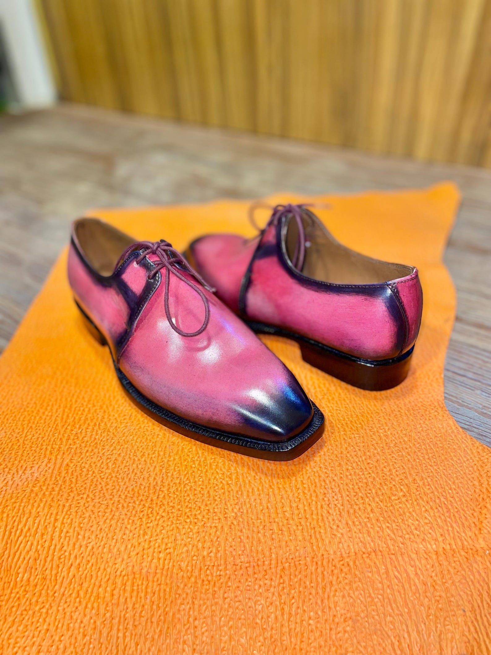 Handmade Full-grain Leather Derby Shoes | Two-ring Lace-up - Etsy