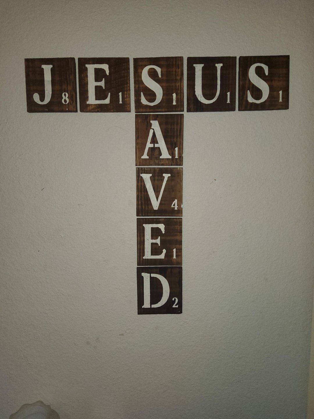 Rustic Scrabble Wall Tiles – Hand-painted Cedar Letters – Custom Wood ...