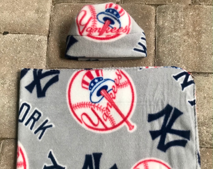 New York Yankees Infant Newborn Baby Fleece Blanket & Hat Gift Set - Etsy