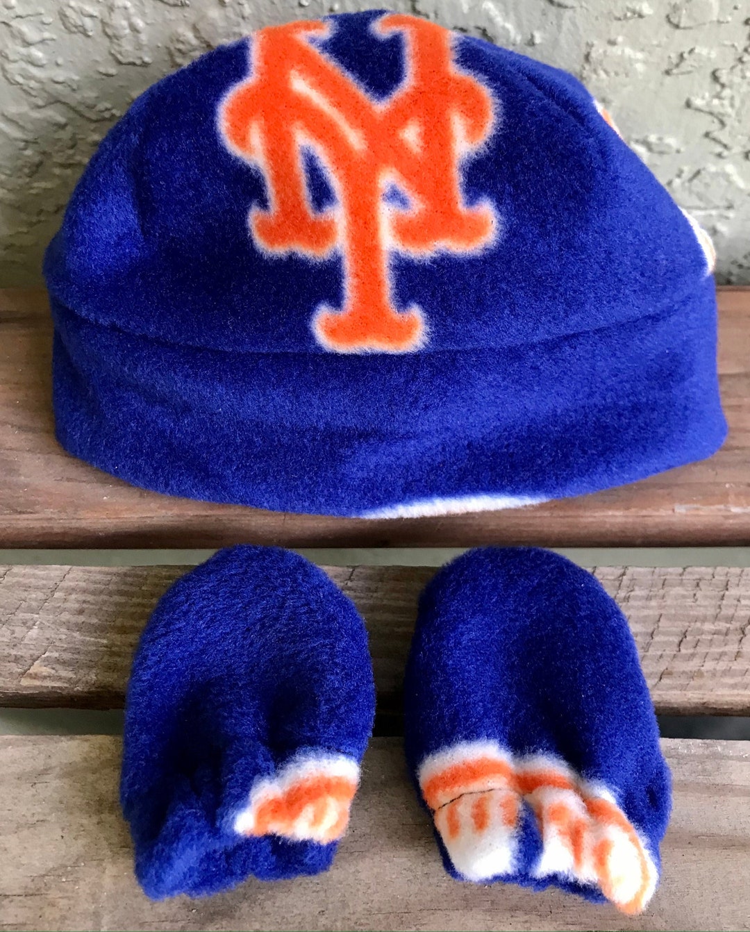 New York Mets Newborn Baby Fleece Hat & Mittens Gift Set - Etsy