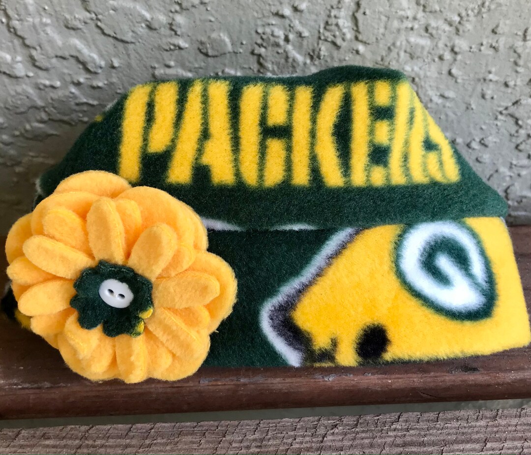 Green Bay Packers NFL Fleece Flower Hat - Etsy