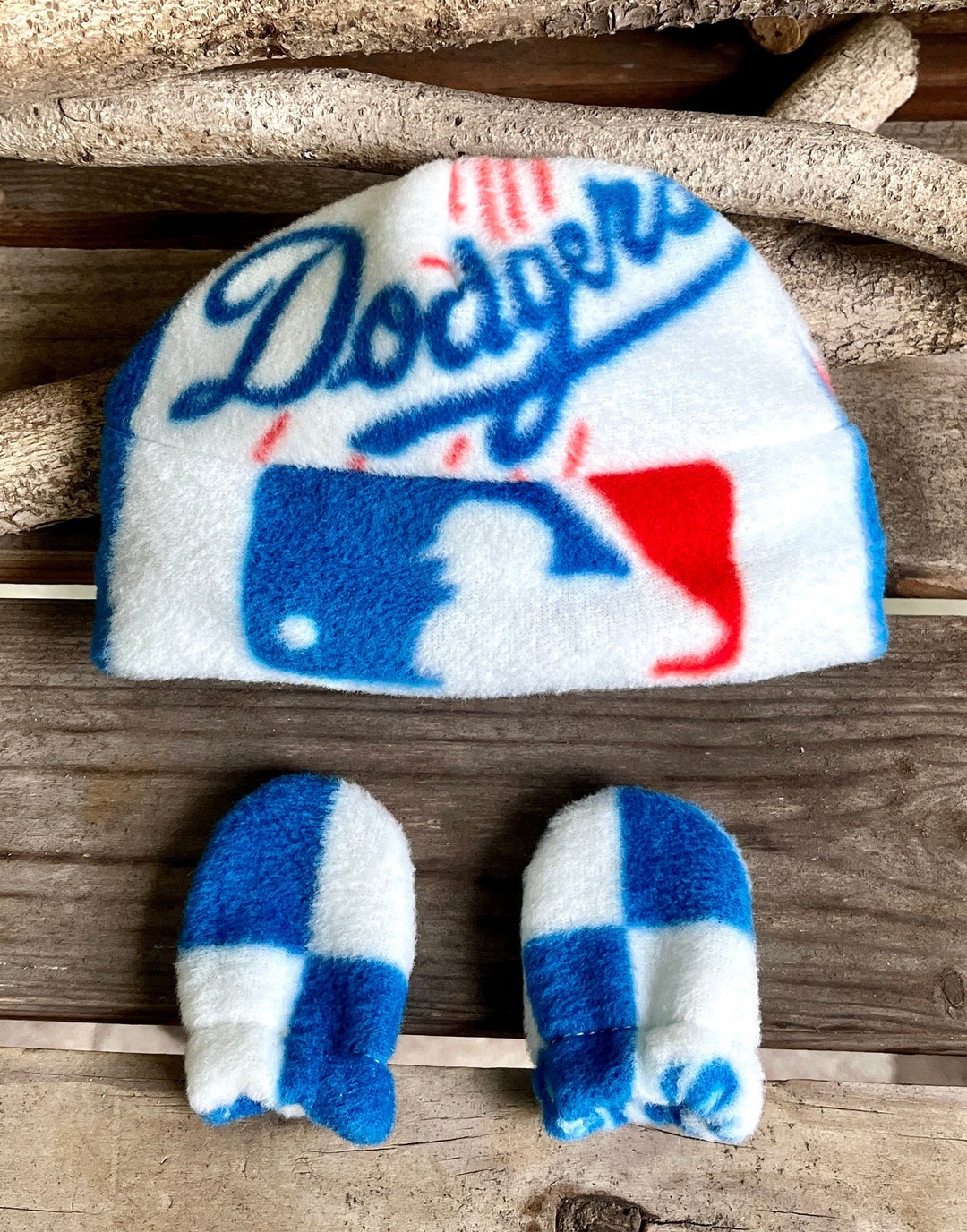 Los Angeles Dodgers Newborn Baby Fleece Hat & Mittens Gift Set - Etsy