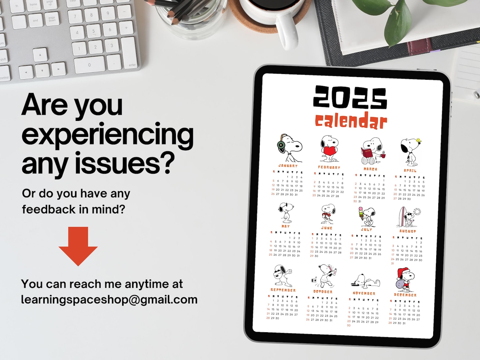 Calendar 2025, Snoopy Calendar, Printable Calendar, 2025 Calendar ...