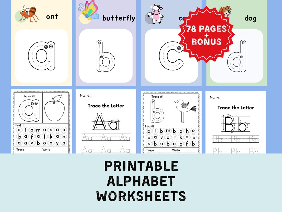 Kindergarten Alphabet Tracing Pages Alphabet Tracing Worksheets for ...