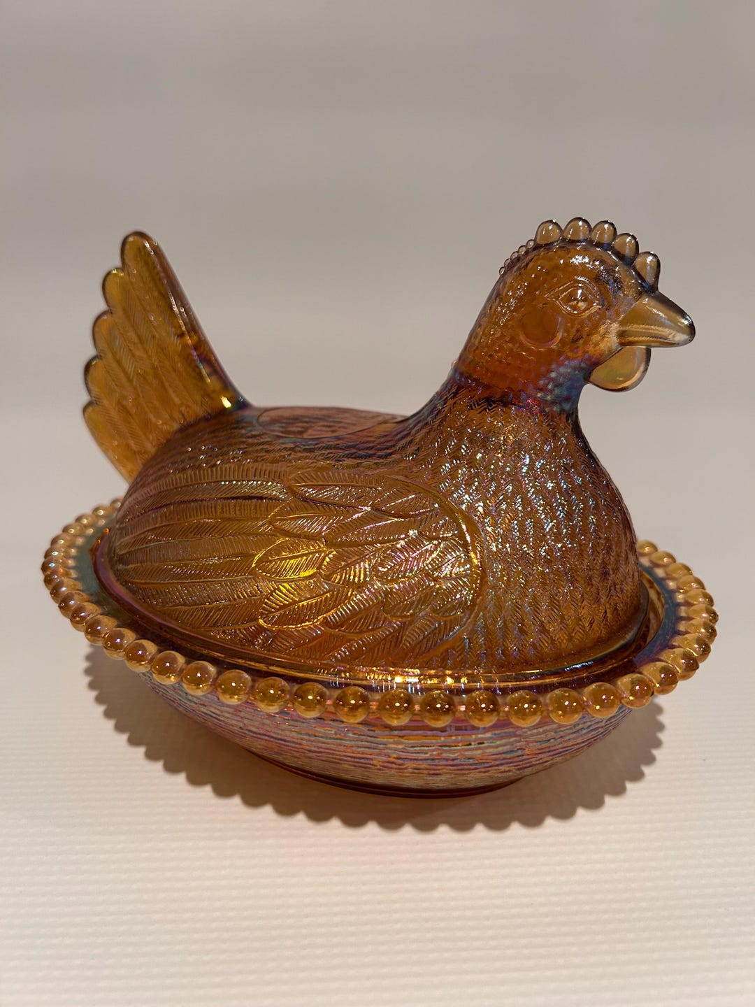 Vtg. Indiana Glass Hen Covered Candy Dish - Etsy