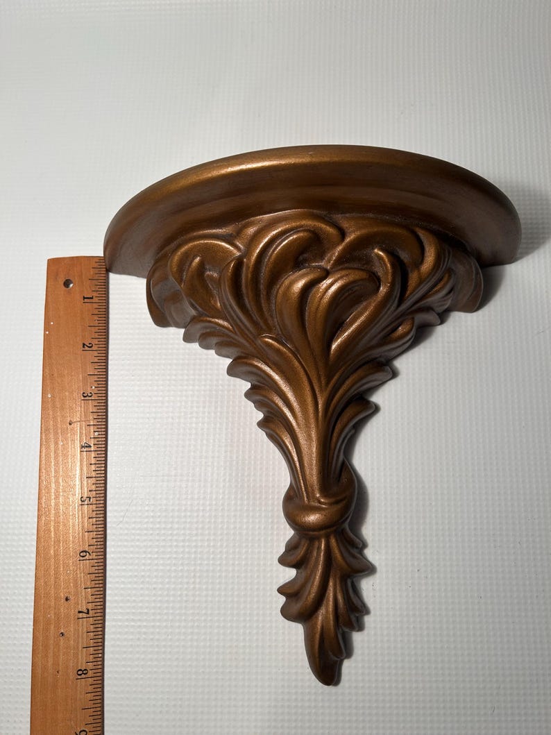 Vtg. MCM French Style Ceramic Gold Wall Shelf Sconce 1960's - Etsy