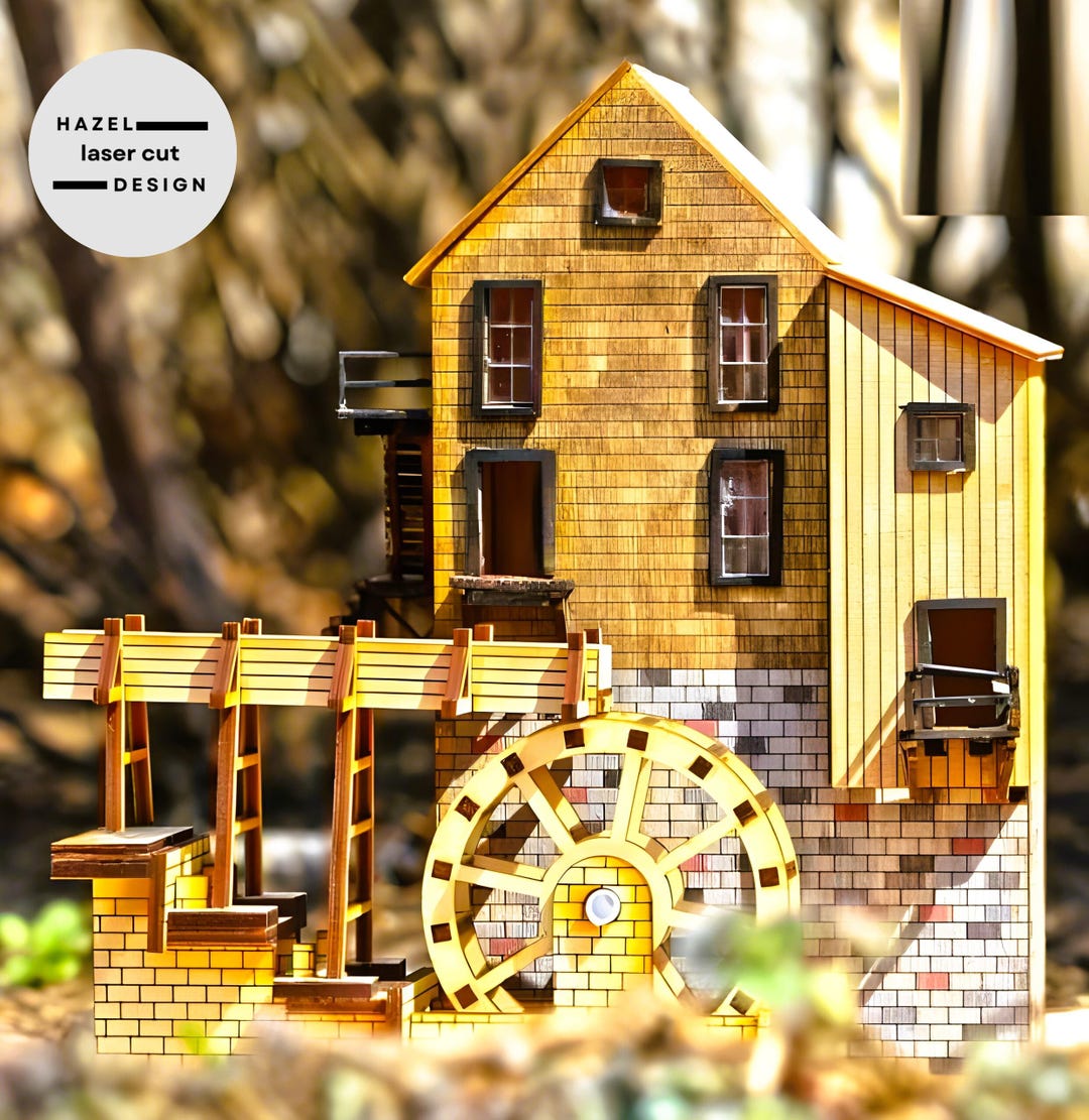 Laser Cut Wooden Windmill House Model CDR SVG DXF File - Etsy