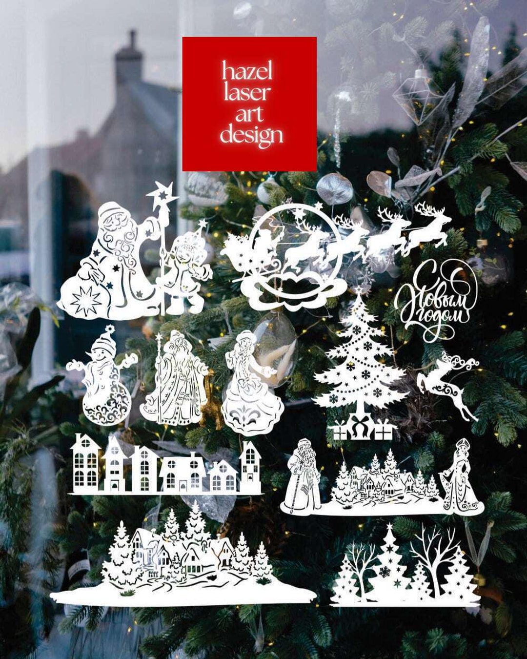 Best Quality Laser-cut Christmas Wall Decals Coreldraw.cdr, Autocad ...
