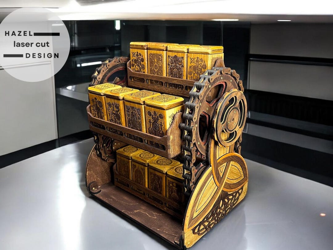 Wooden Vertical Carousel Spice Rack Laser Cut Dxf - Etsy