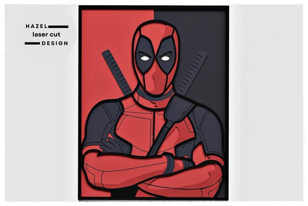 Deadpool Multilayer SVG Laser Cut File, Layered Design for Cutting ...
