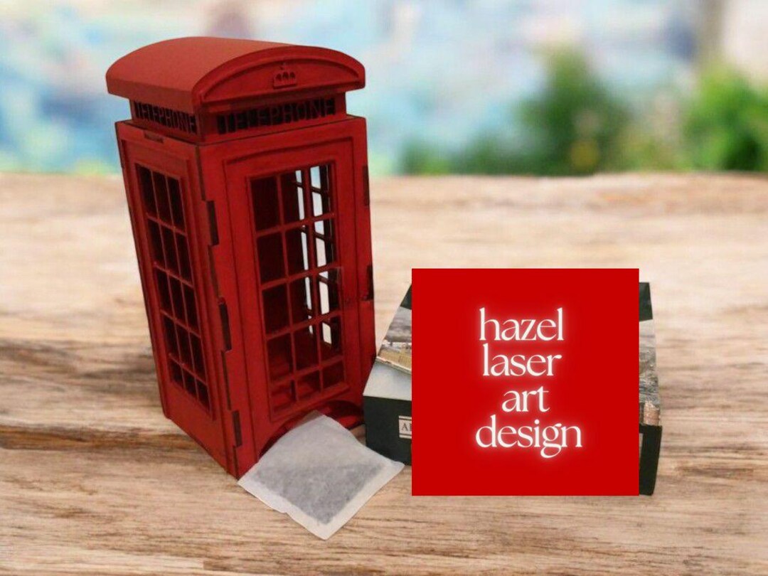 Laser Cut Phone Booth Tea Bag Dispenser Vector - Etsy