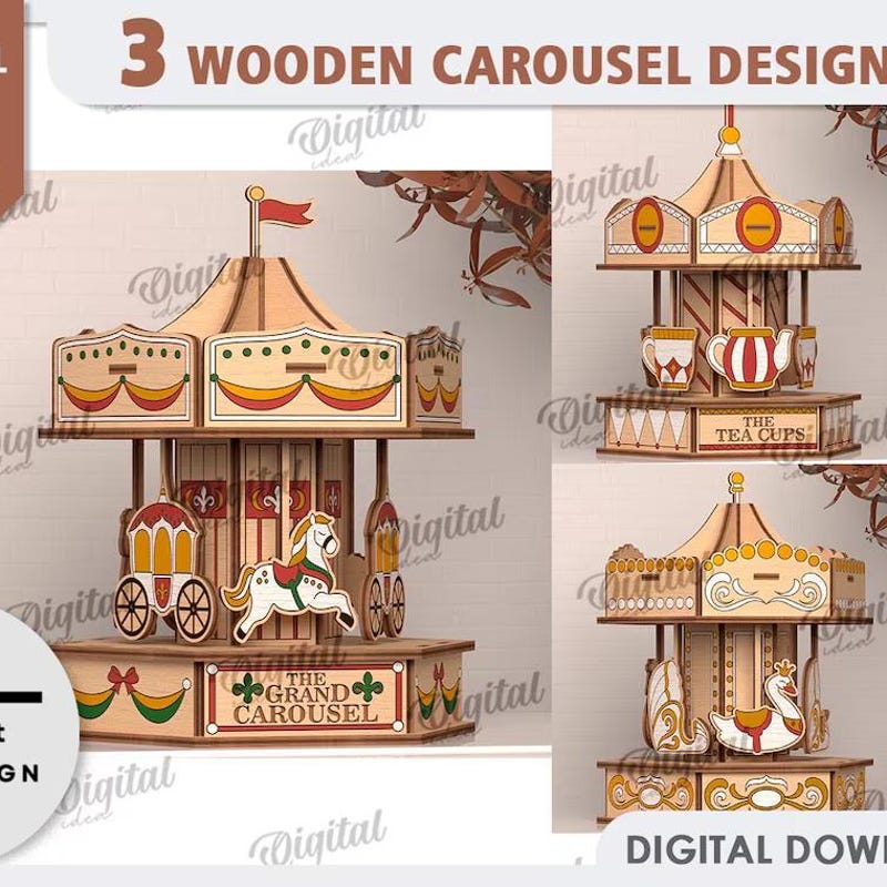 3d Carousel Svg - Etsy
