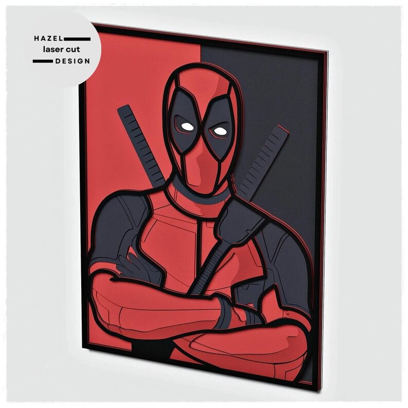 Deadpool Multilayer SVG Laser Cut File, Layered Design for Cutting ...