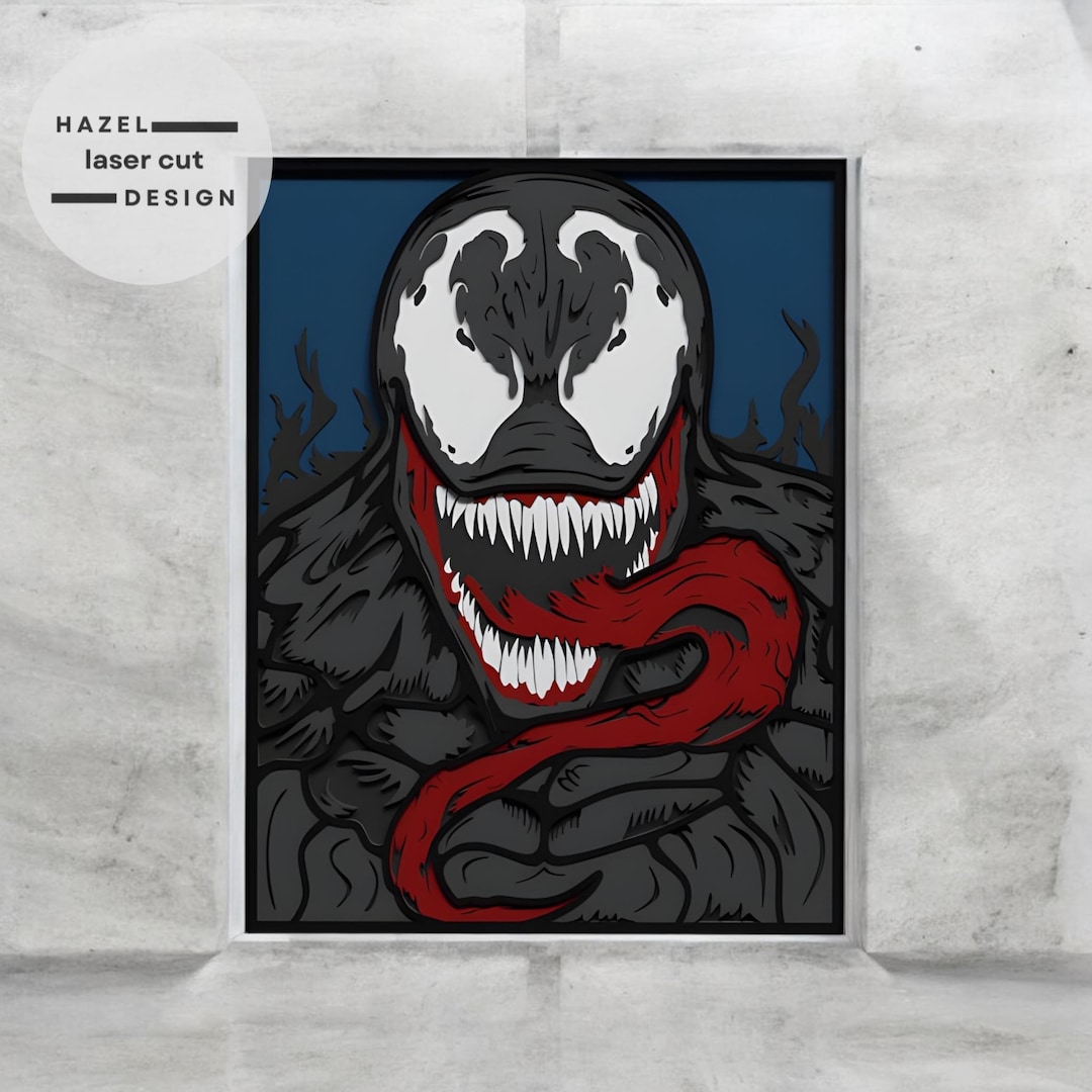 Venom Multilayer Laser Cut File, Layered Design for Cutting, Scare Hero ...