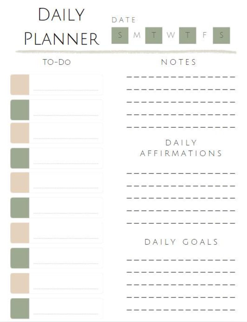 Minimalistic Daily Planner - Etsy