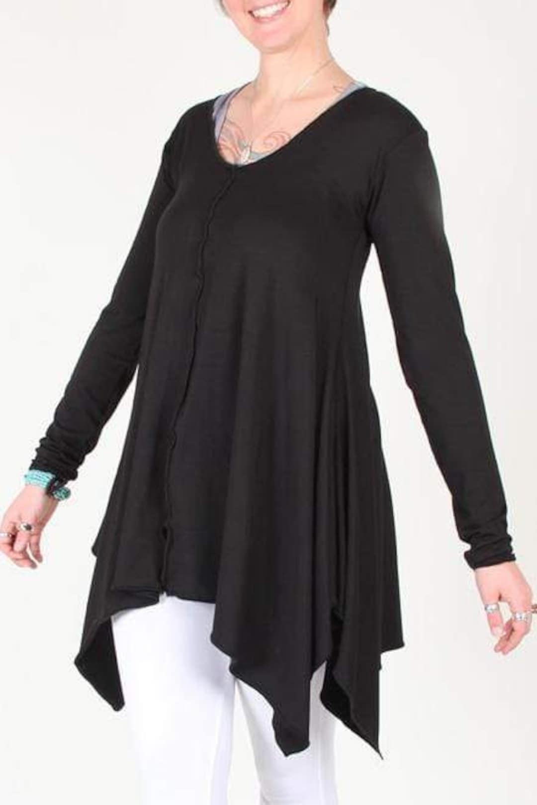 Long Sleeve Black Aura TUNIC TOPS for WOMEN Latest Style Tunic ...