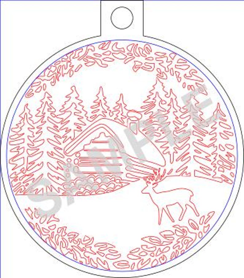Laser Cut Files for 3 Christmas Ornaments Lightburn, PDF and SVG Files ...