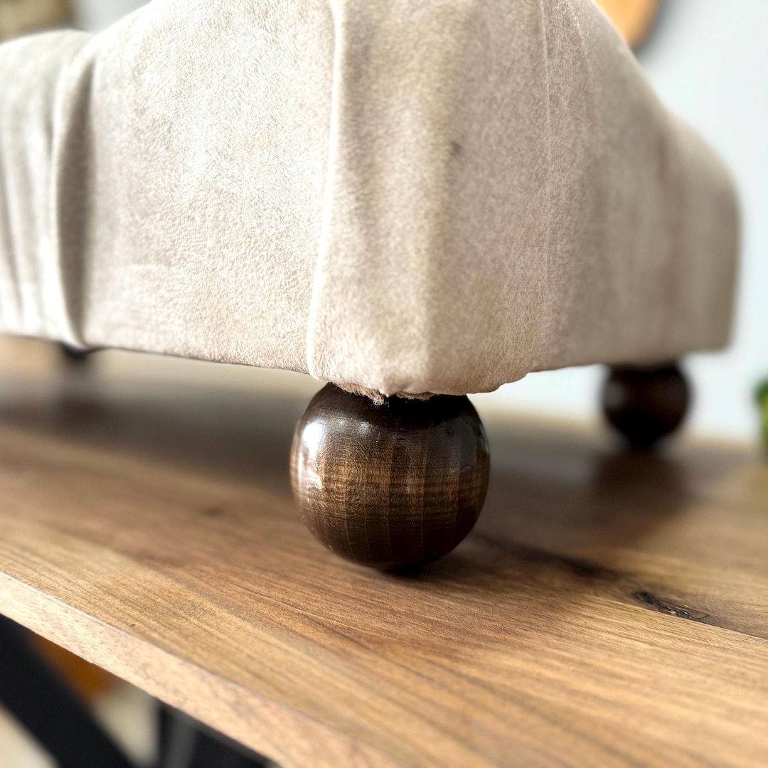 Walnut Ball Feet Furniture Legs – Set of 4 | Solid Walnut Wood Sphere ...