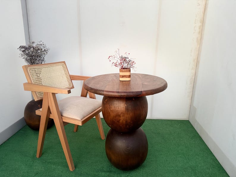 Walnut Wood Dining Table for Two | Minimalist Design With Large ...