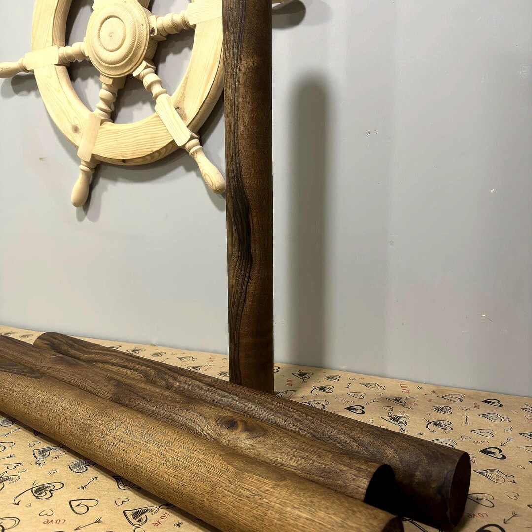 Walnut Wood Cylinder Table Legs - Modern Furniture DIY (set of 4) - Etsy