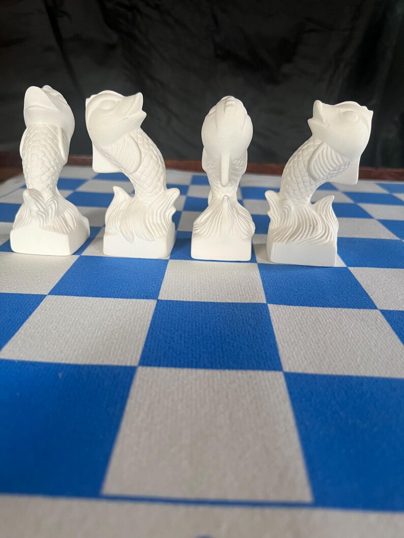 Ceramic Bisque Sea-life Chess Set, Ready for You to Paint and Finish According to Your Personal ...
