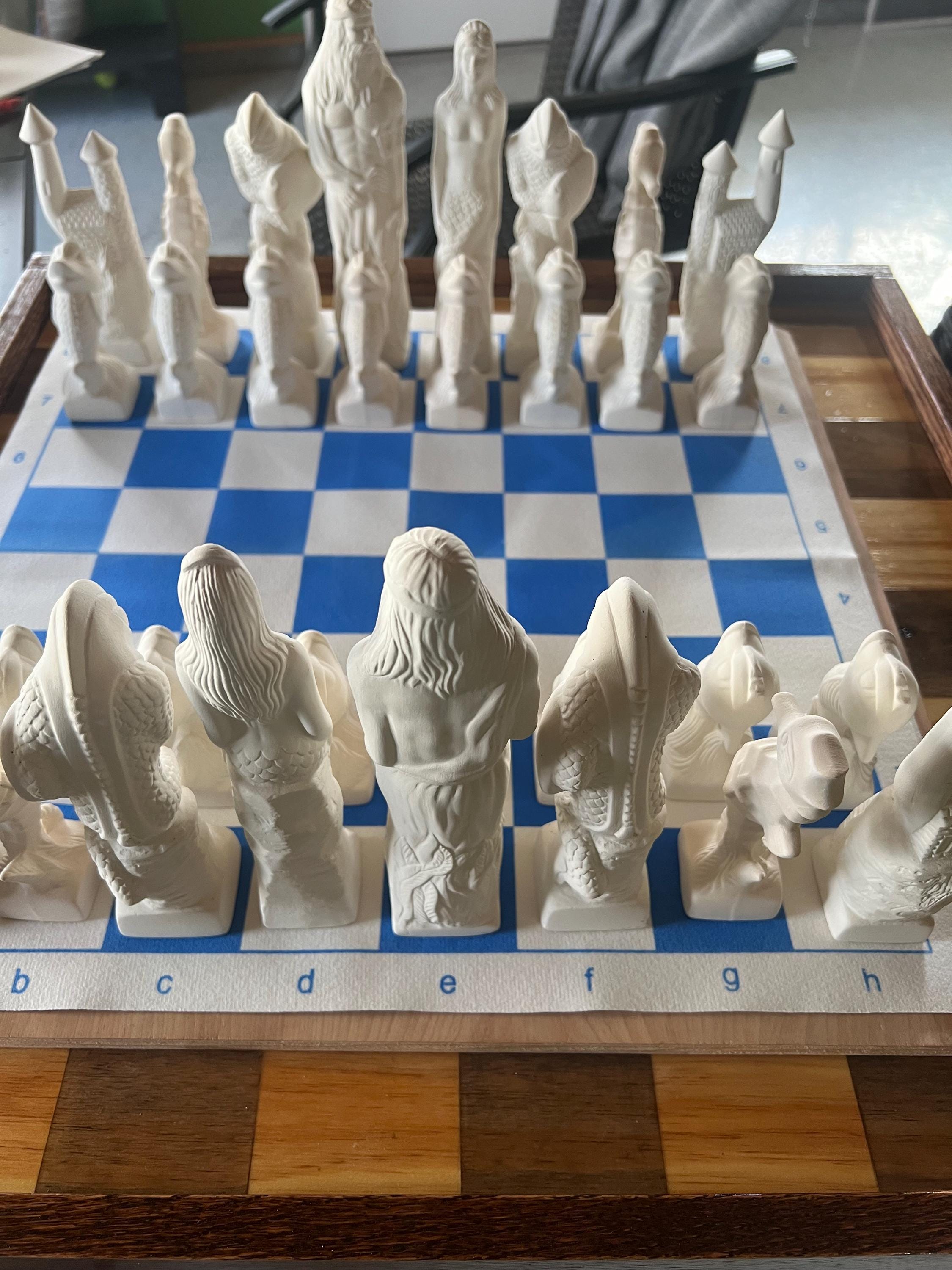 Ceramic Bisque Sea-life Chess Set, Ready for You to Paint and Finish ...