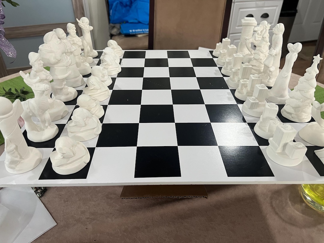 Ceramic Bisque, Christmas Chess Set, Ready for You to Paint and Finish ...