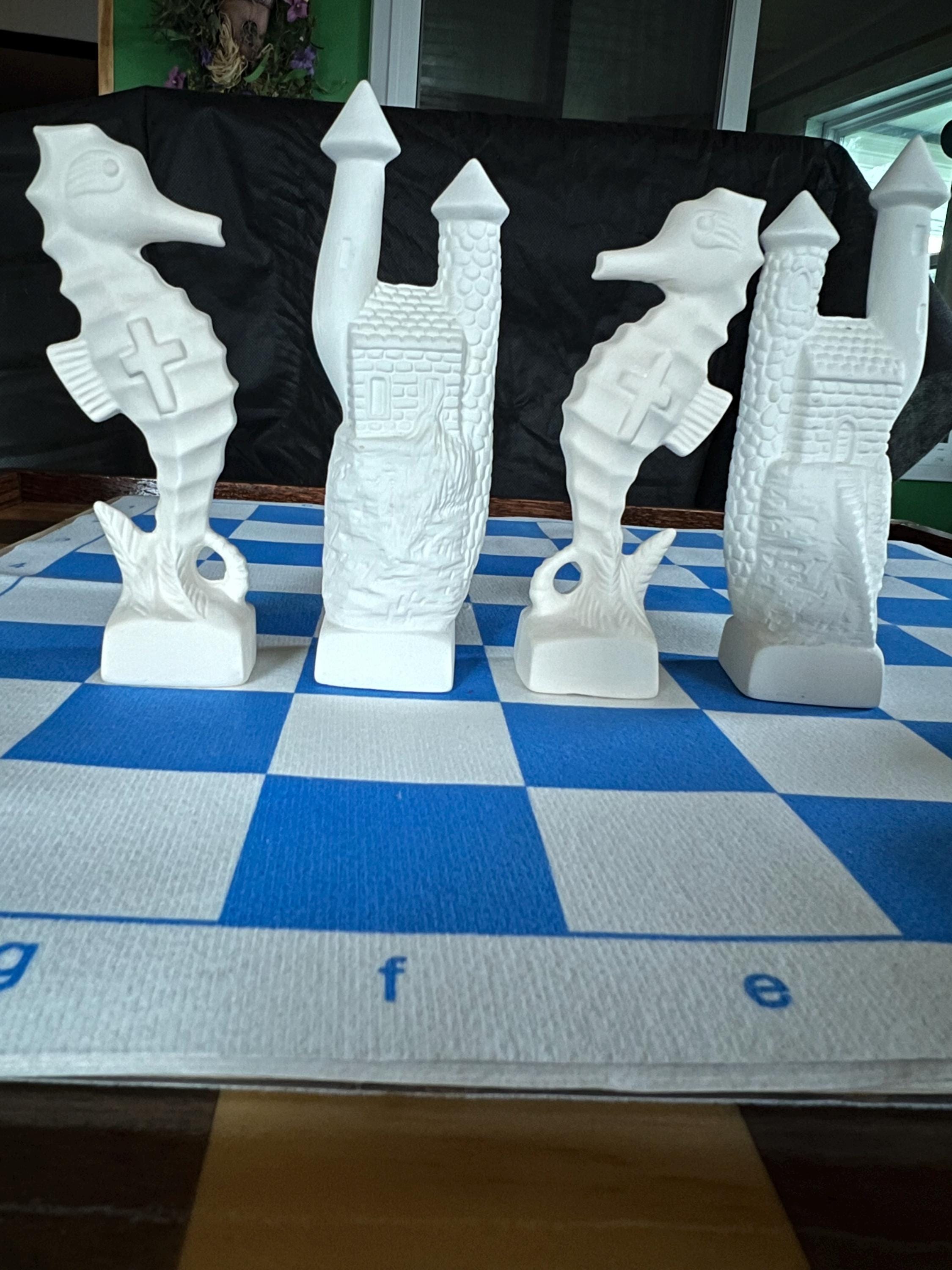Ceramic Bisque Sea-life Chess Set, Ready for You to Paint and Finish ...