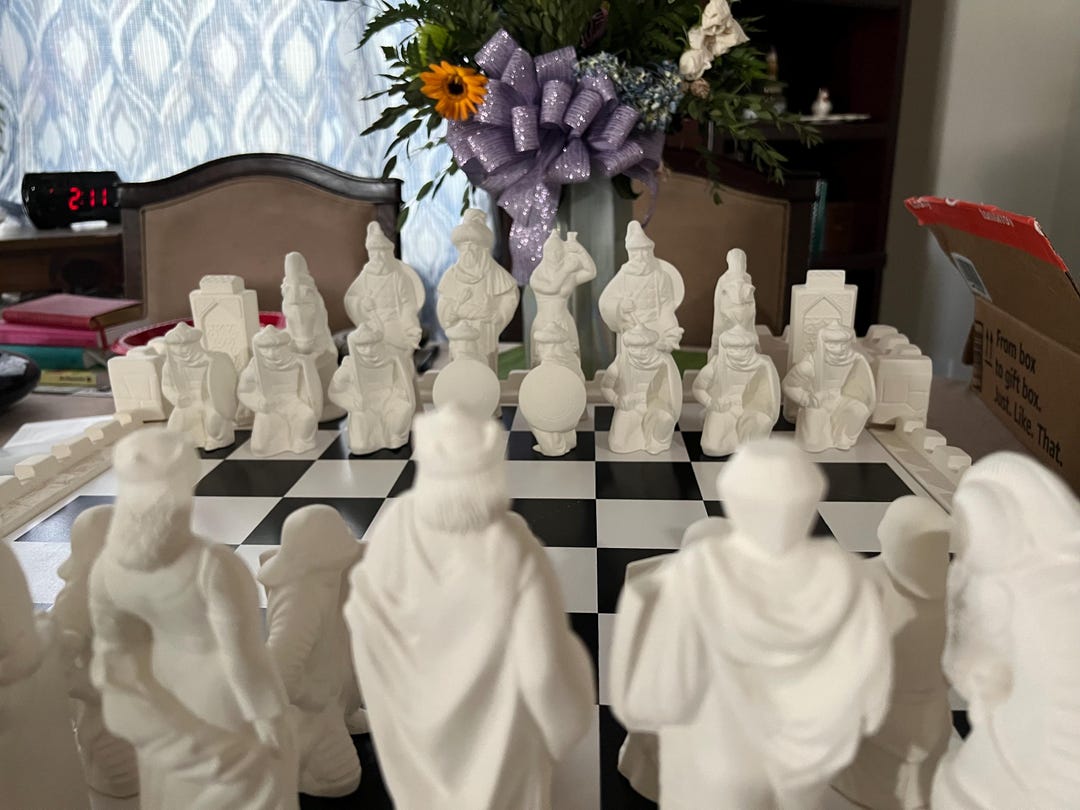 Ceramic Bisque, Arab / Crusaders Chess Set, Ready for You to Paint and ...