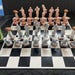 Ceramic Football CHESS Set, Handmade, Painted in a Red & Blue Color ...