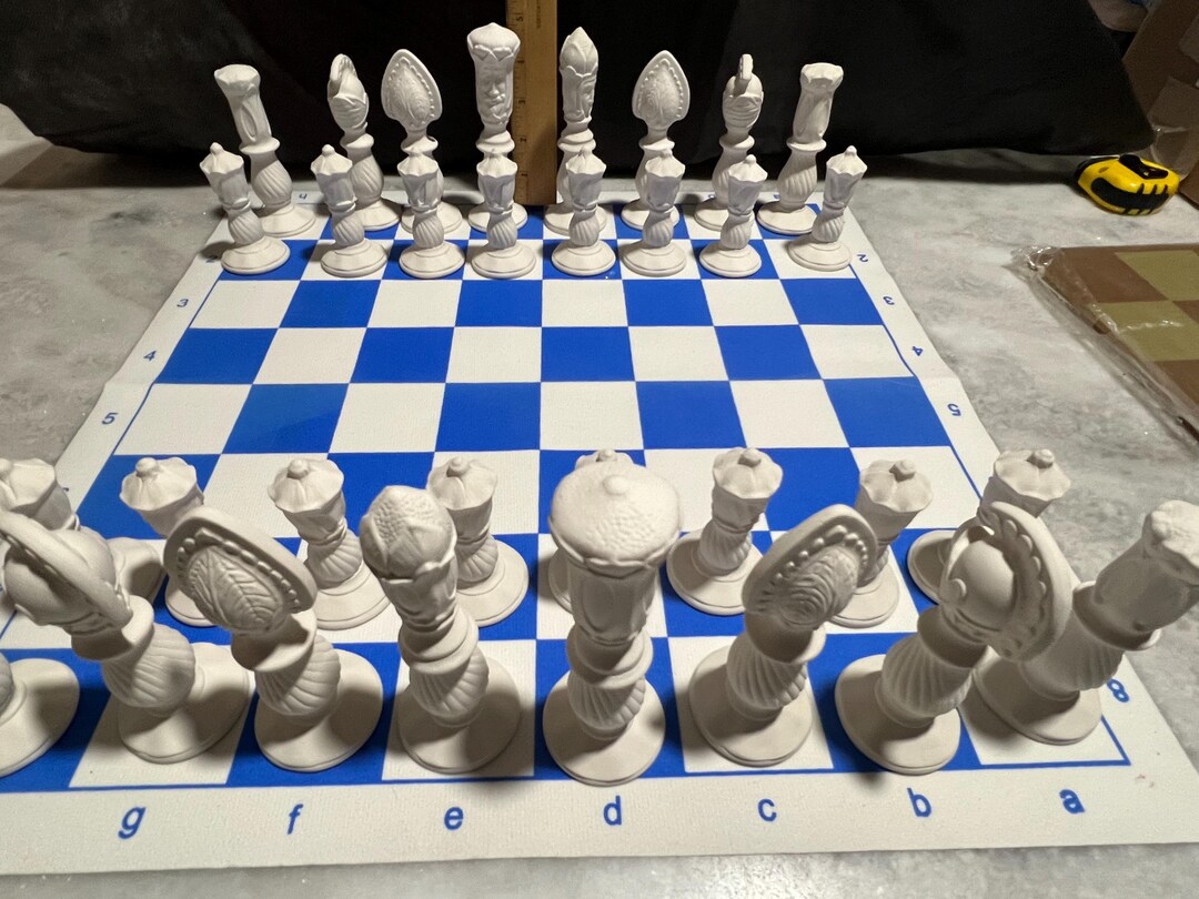 Ceramic Bisque, Duncan Tournament Chess Set, Ready for You to Paint and ...