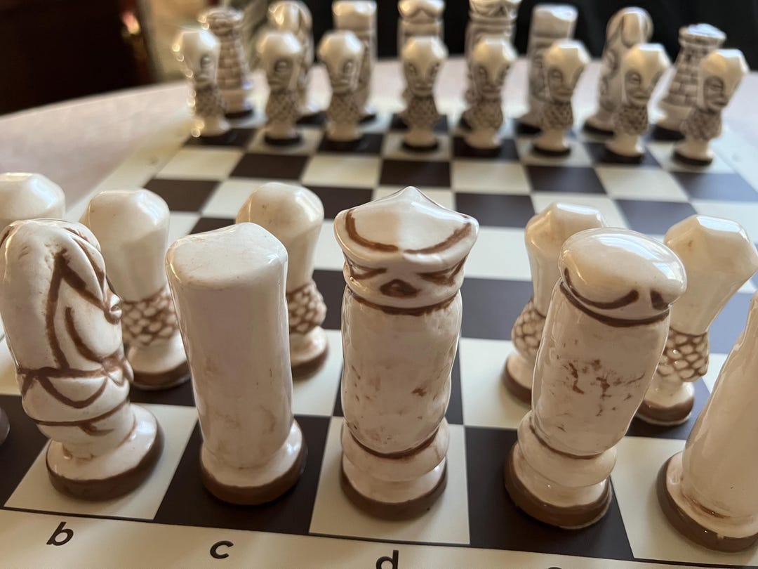 Ceramic Spanish Armor CHESS Set, Handmade, in a Burnt Umber & Warm Wood ...