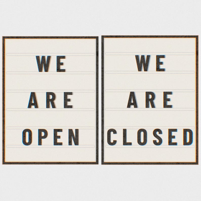 Open and Closed Sign Printable, Modern Business Sign, Digital Download ...