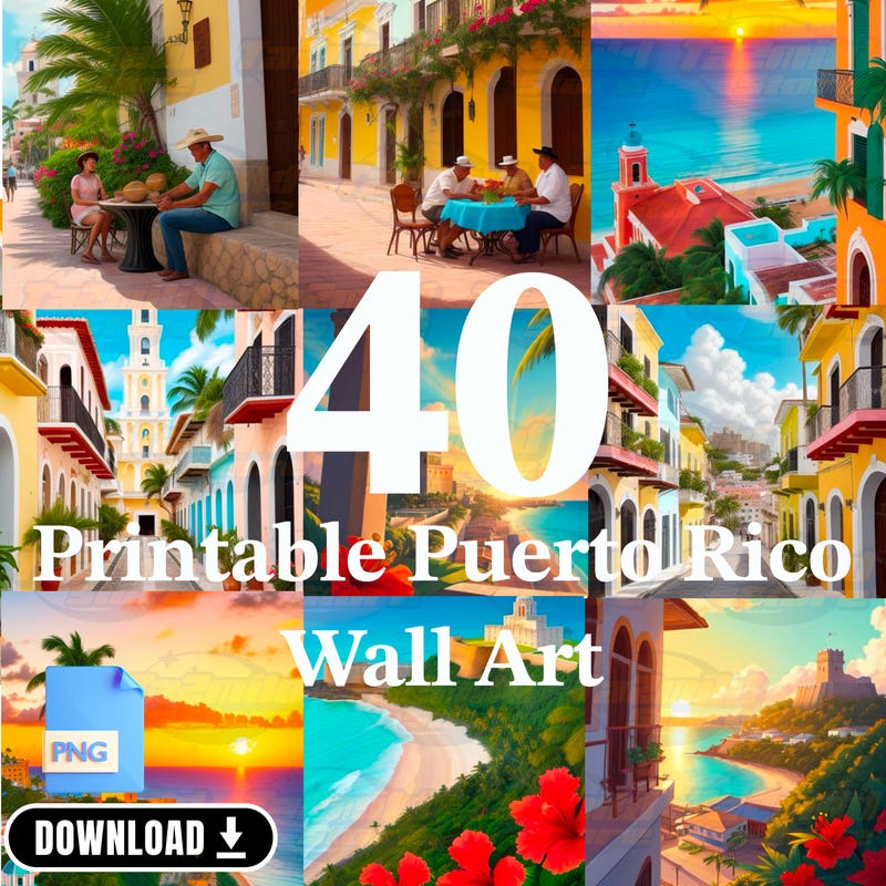 Puerto Rico Paper Art Painting - Etsy