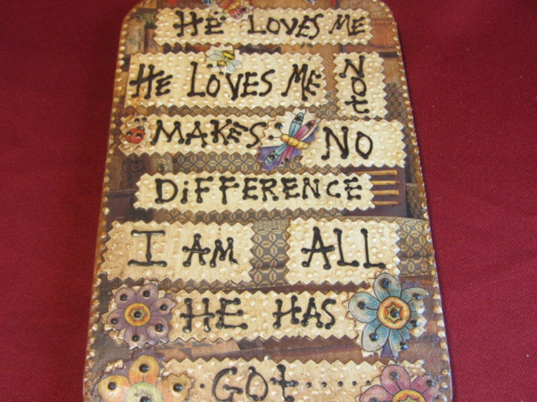 Hand Made Retro Poem Decoupage and Painted on Wood, Vintage Sign, Hand ...