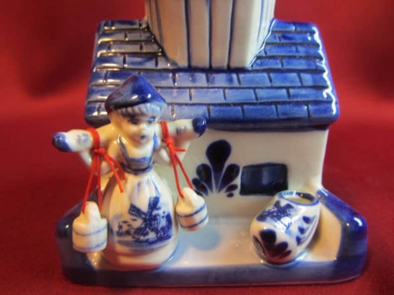 Vintage Blue Delft Deco Windmill Figurine Hand Painted | Etsy